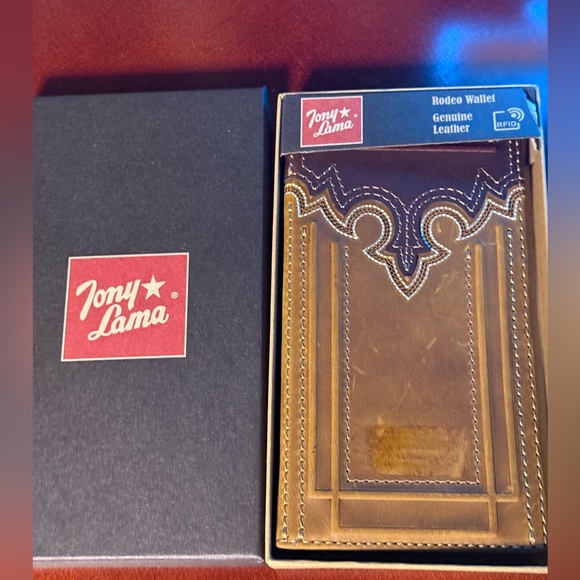 Tony Lama | Bags | Tony Lama Mens Western Rodeo Wallet Leather Rfid New ...